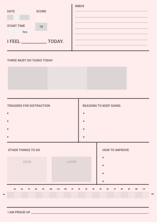 Paper Planner Template For Those With ADHD Routine
